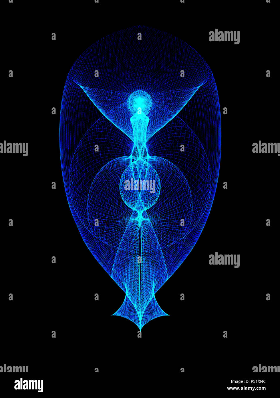 Abstract Religious Symbol. Glowing Angel With Spreading Wings On Black ...