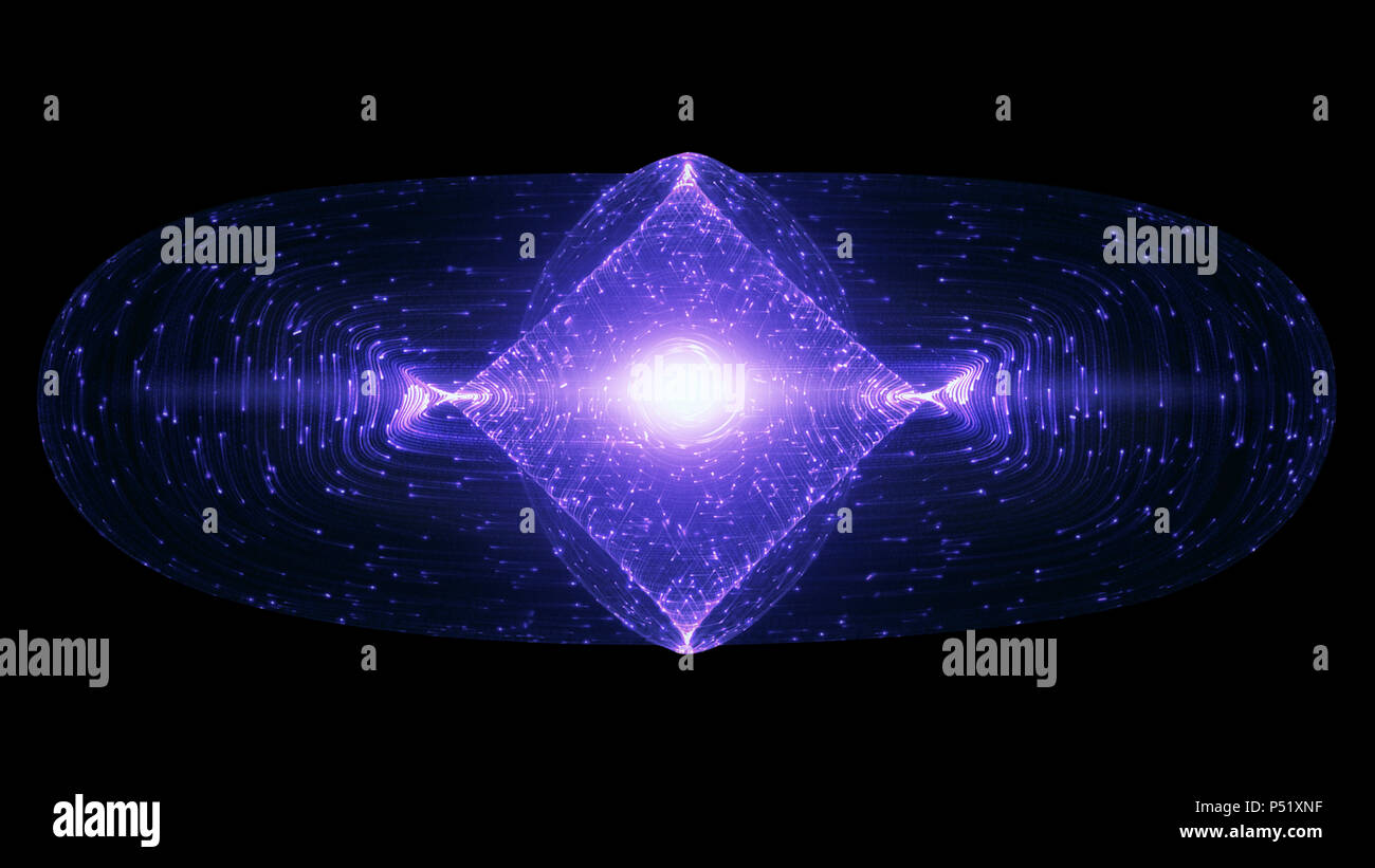 Abstract Design With Glowing Light Particles Orbiting Around A Tokamak ...