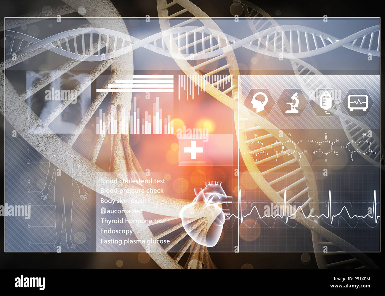 Medicine user interface Stock Photo - Alamy