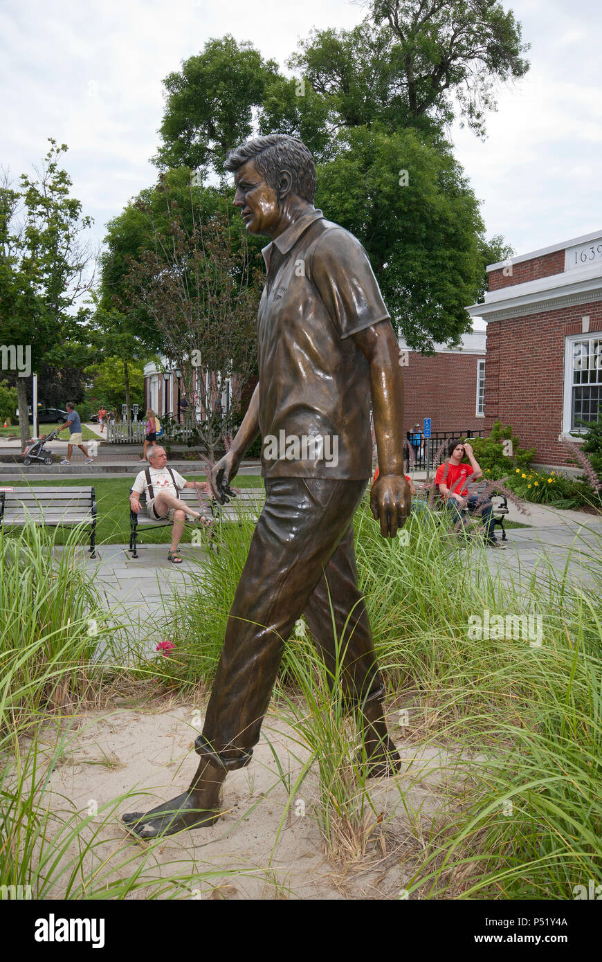 President John Fitzgerald Kennedy statue in front of the JFK Museum ...