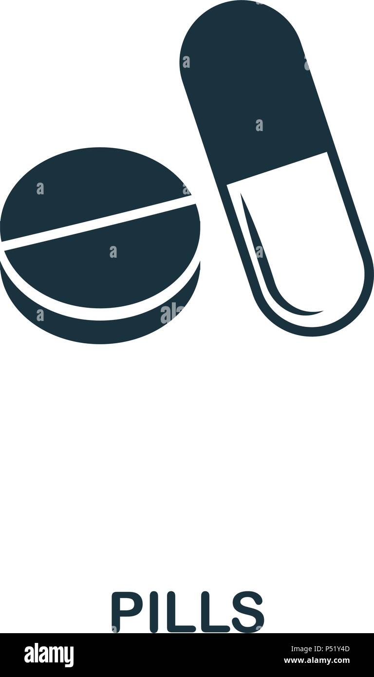 Pill icon. Line style icon design. UI. Illustration of pill icon ...