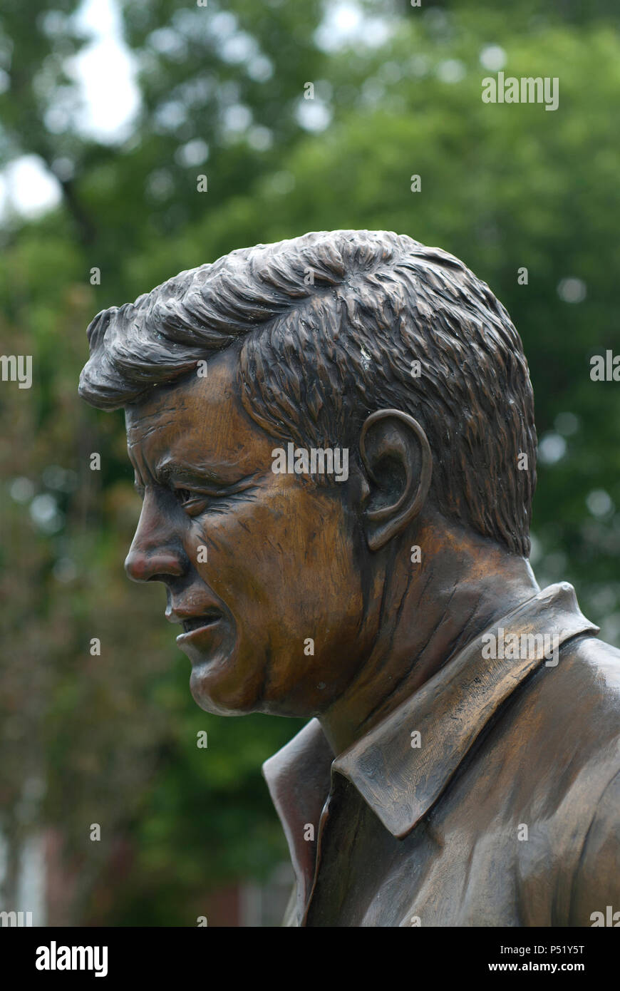 President John Fitzgerald Kennedy statue in front of the JFK Museum ...