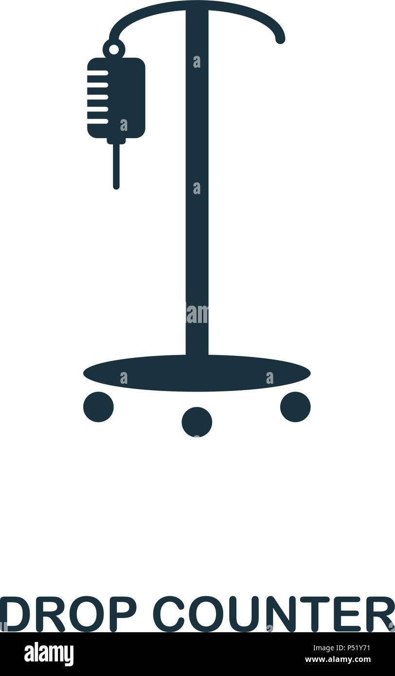 Drop Counter icon. Line style icon design. UI. Illustration of drop ...