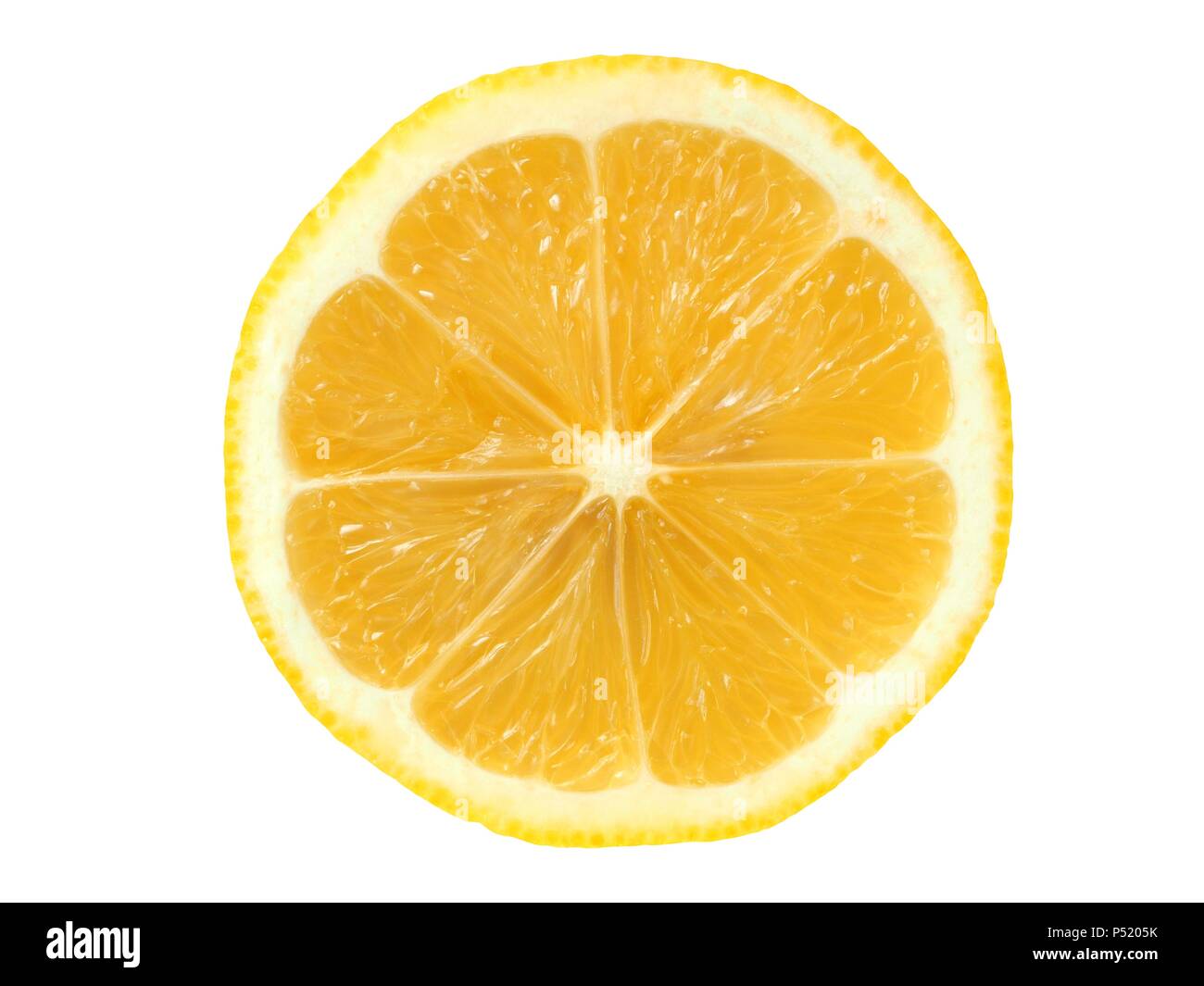 Juicy lemon slice isolated on white background Stock Photo - Alamy