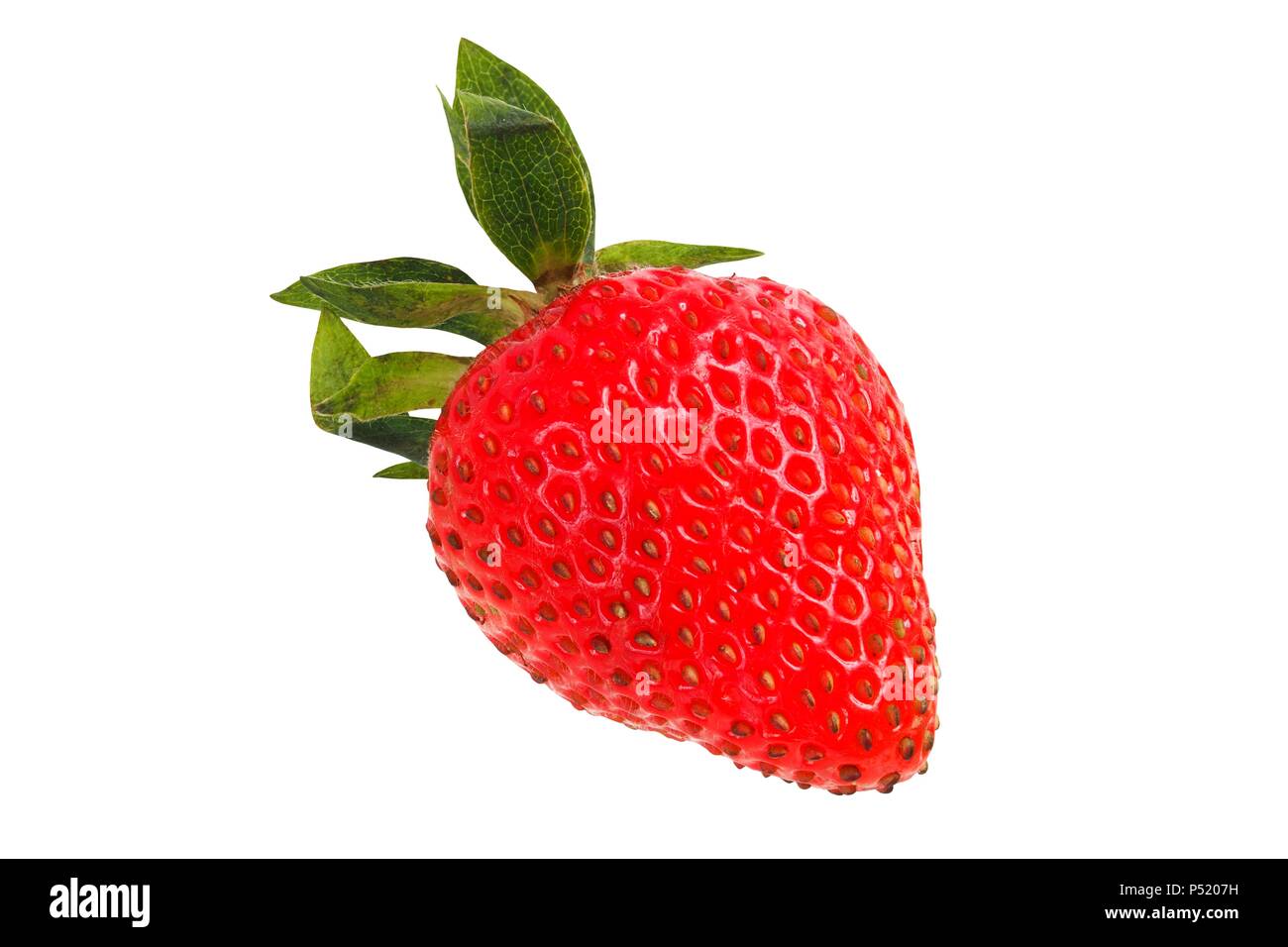 Single strawberry isolated on white background Stock Photo - Alamy