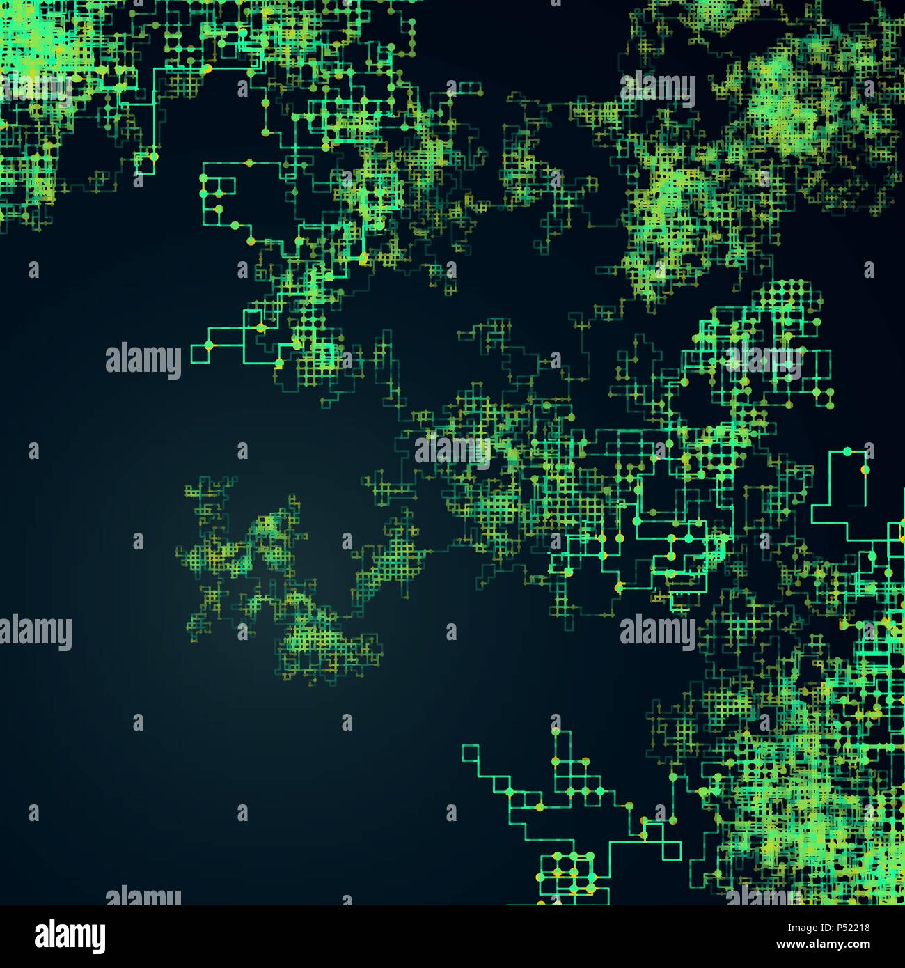 Abstract composition of fading lines and dots. Stranger walker modeling ...