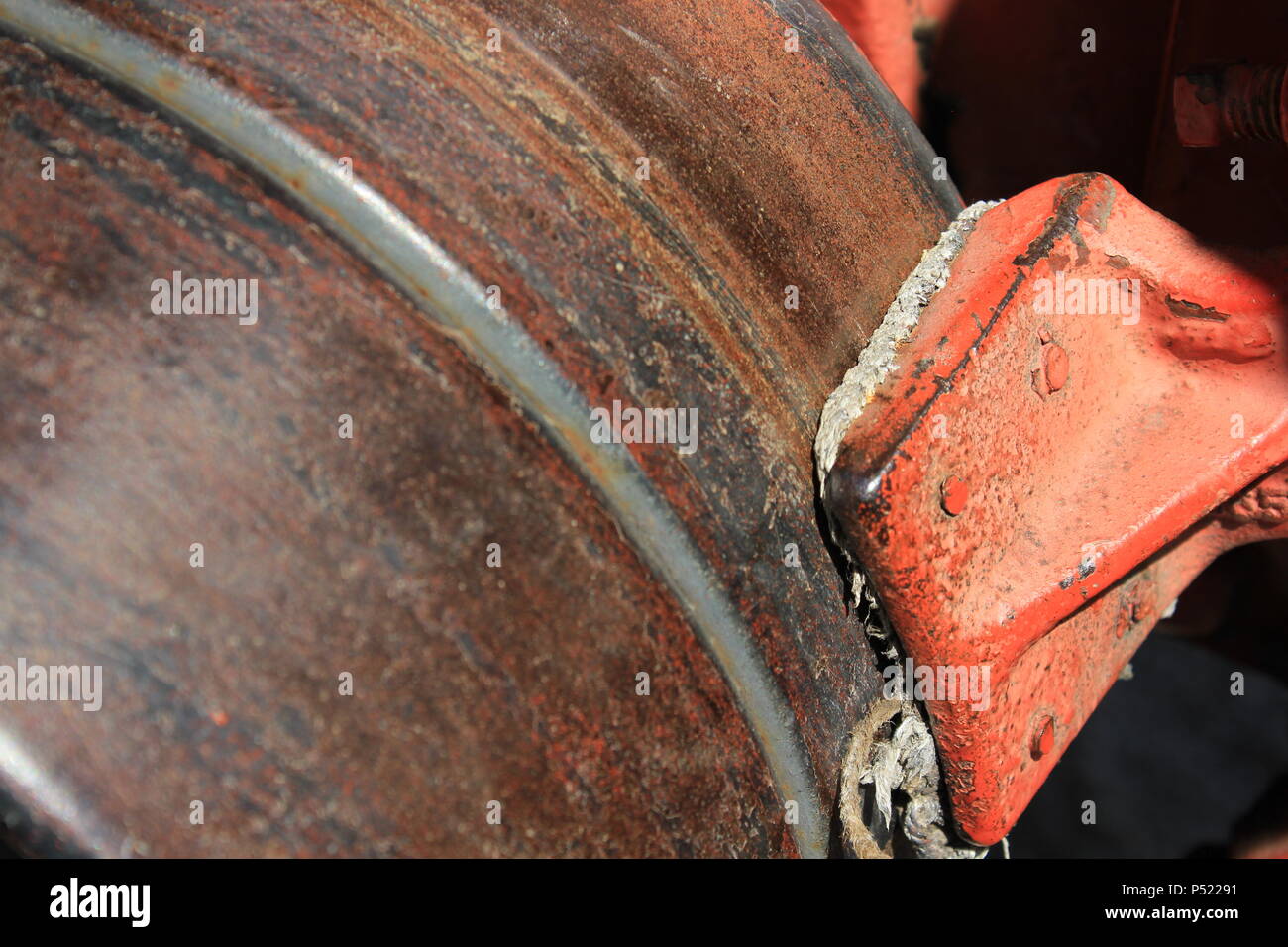 Tractor braking drum with worn brake pads Stock Photo - Alamy