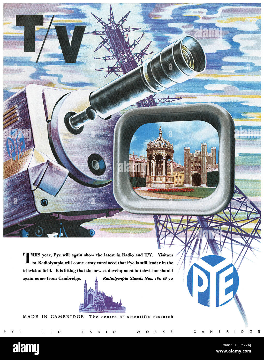 1949 British advertisement for Pye television Stock Photo - Alamy