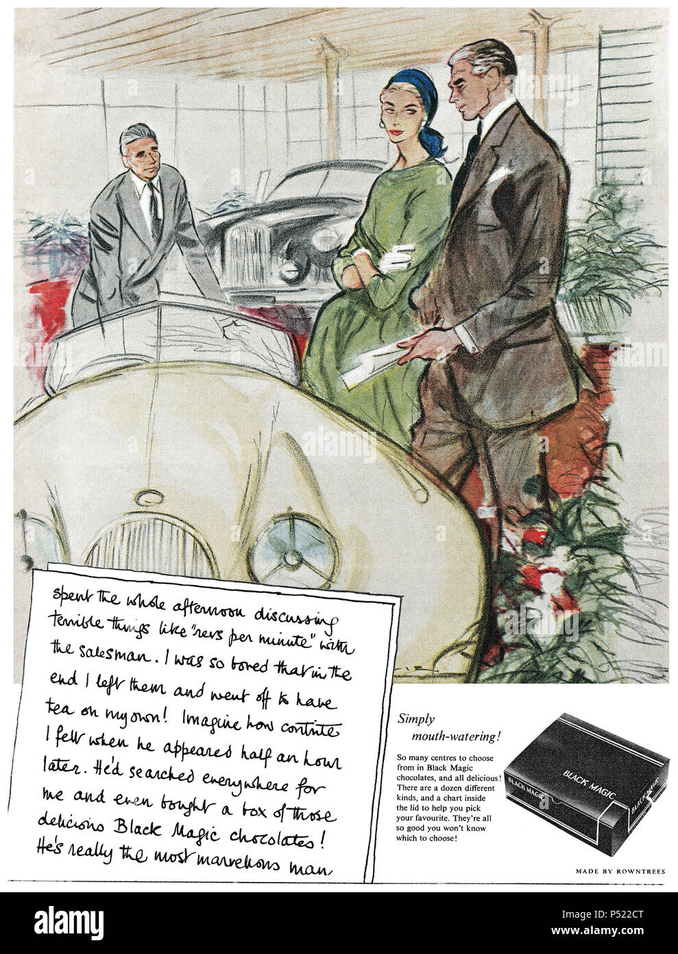 1956 British advertisement for Rowntree's Black Magic chocolate box ...