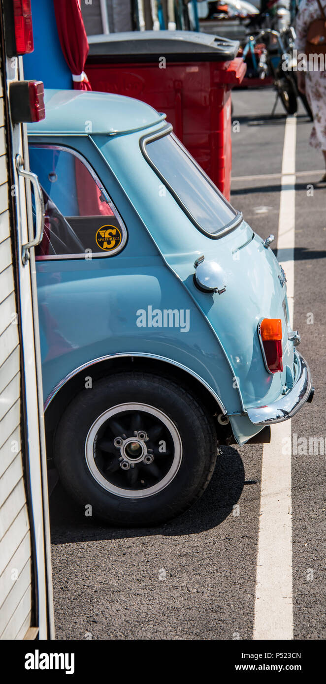 A blue vintage Mini Stock Photo - Alamy