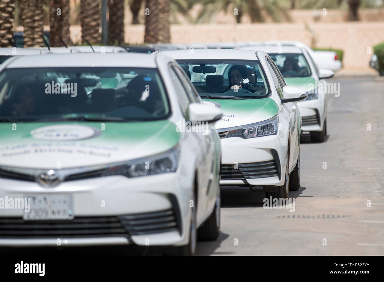 Riyadh, Saudi Arabia. 24th June, 2018. Saudi women take part in a ...