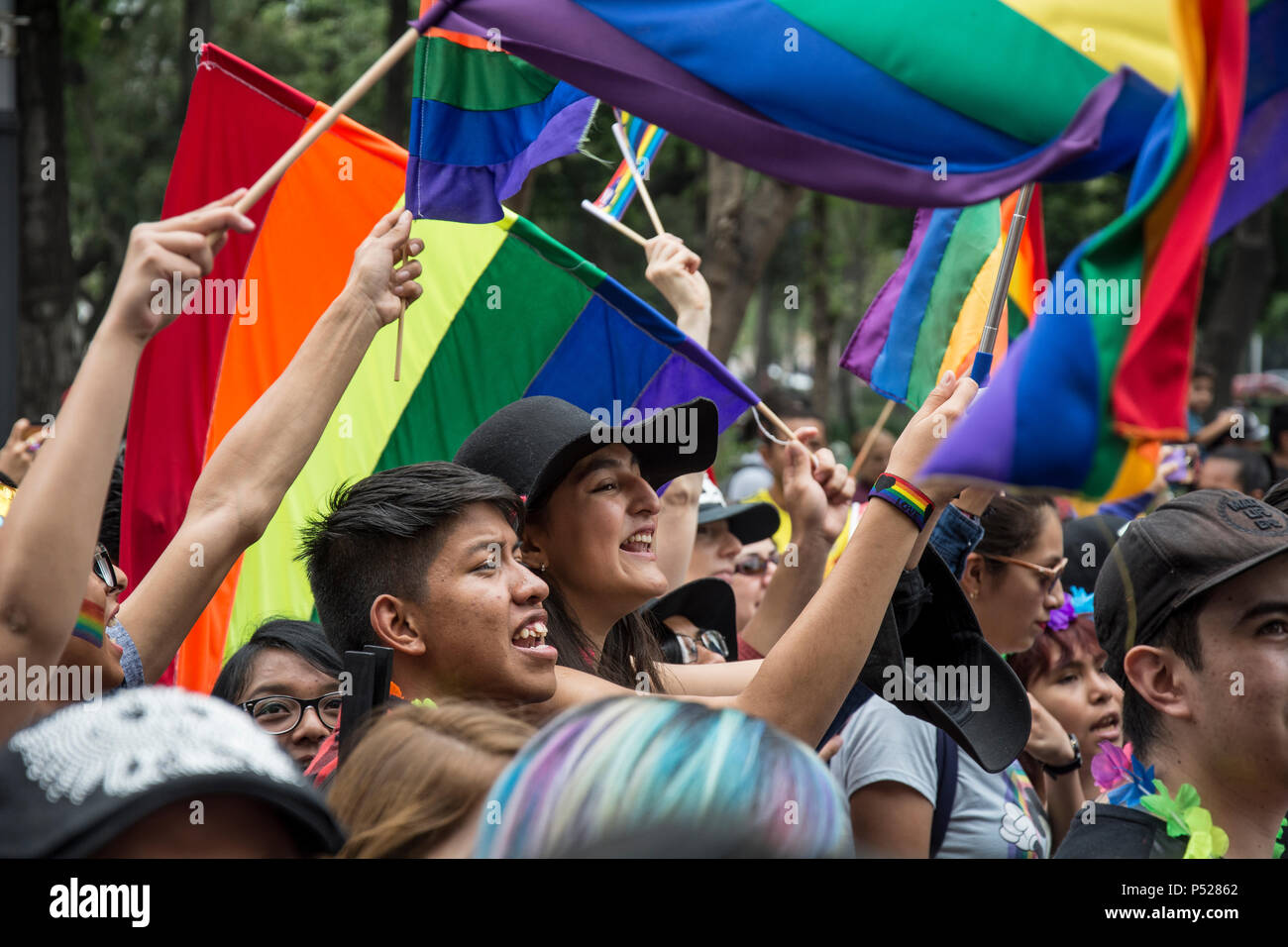 Mexico City, Mexico. 23rd June, 2018. Participants of the Mexican Gay ...