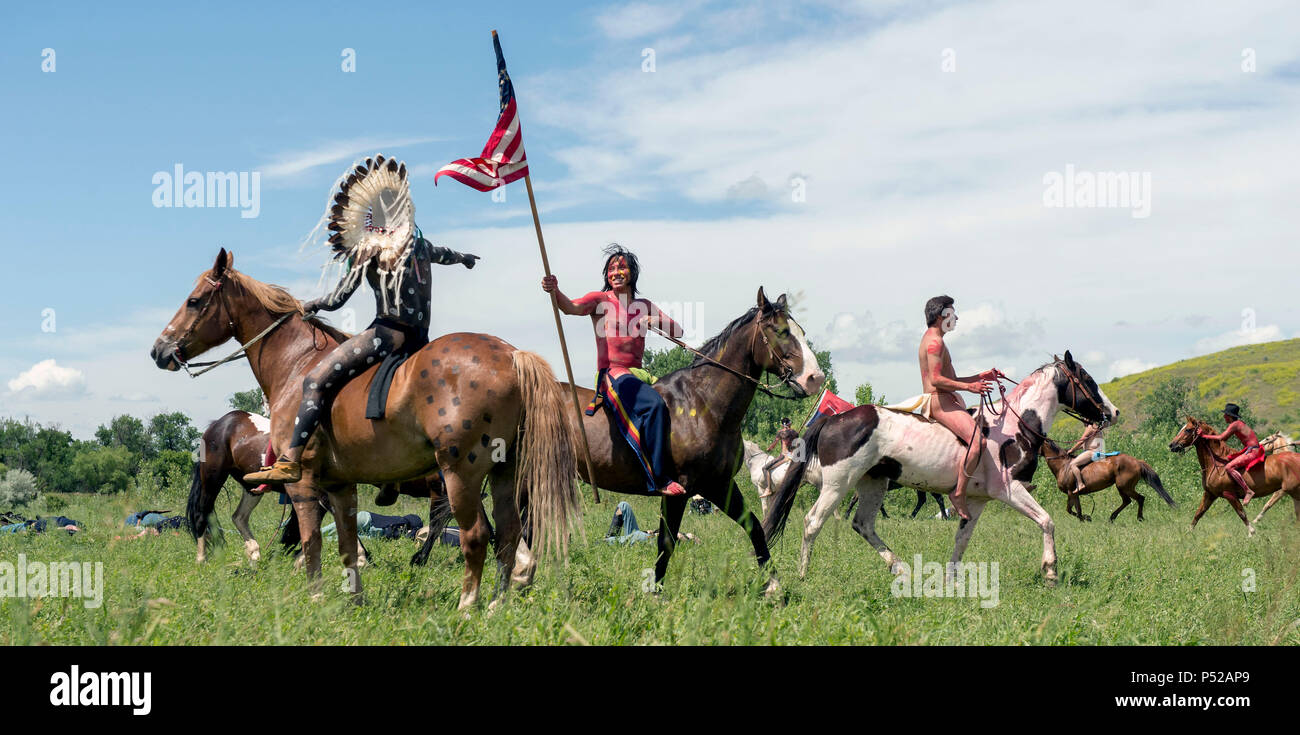 Crow Agency, Montana, USA. 23rd June, 2018. The annual reenactment of ...