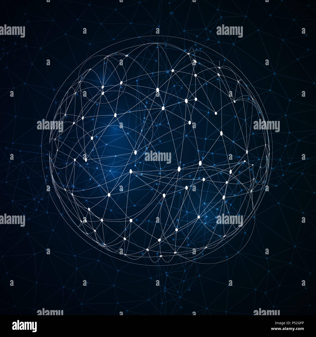 Abstract global technology background with connecting dots Stock Photo ...