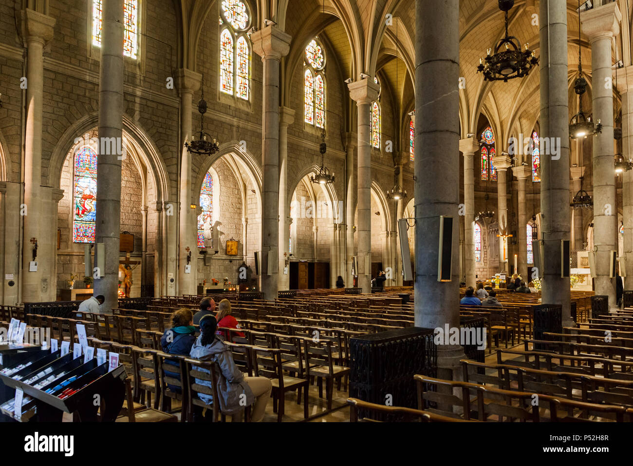 Basilica of Notre-Dame de Nice interior in city of Nice, France ...