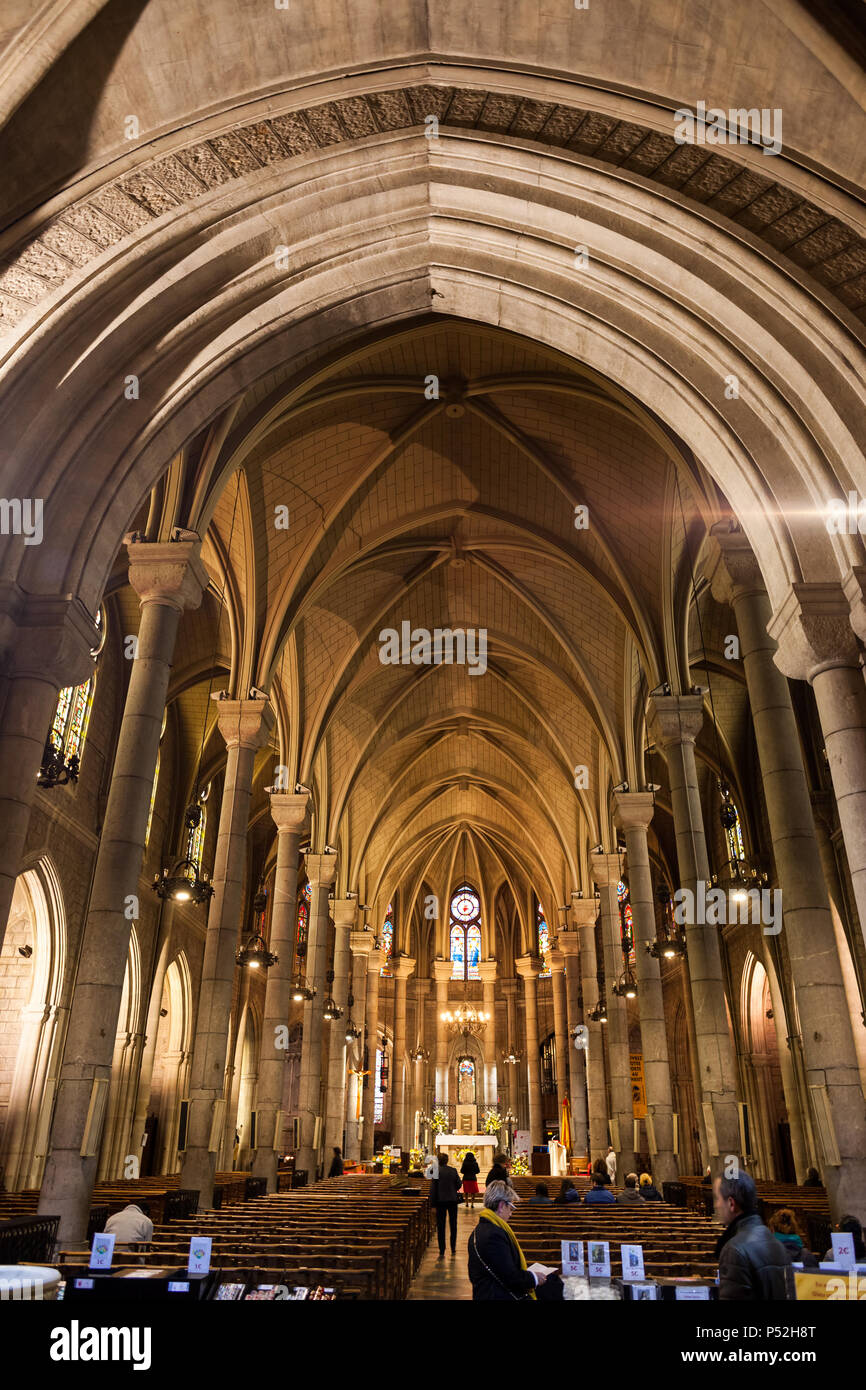 Basilica of Notre-Dame de Nice interior in city of Nice, France ...