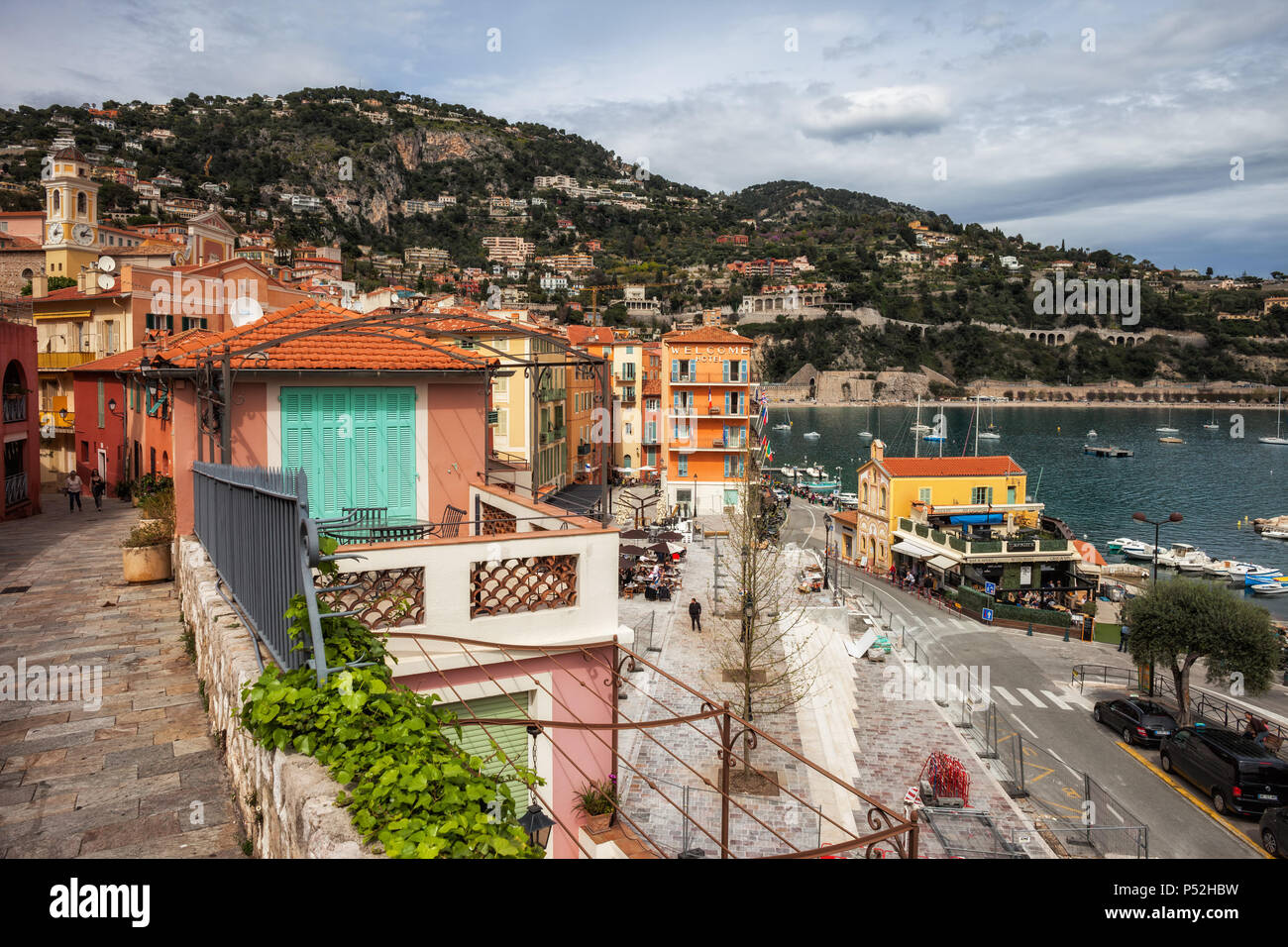 Villefranche sur Mer resort village at Mediterranean Sea on French ...