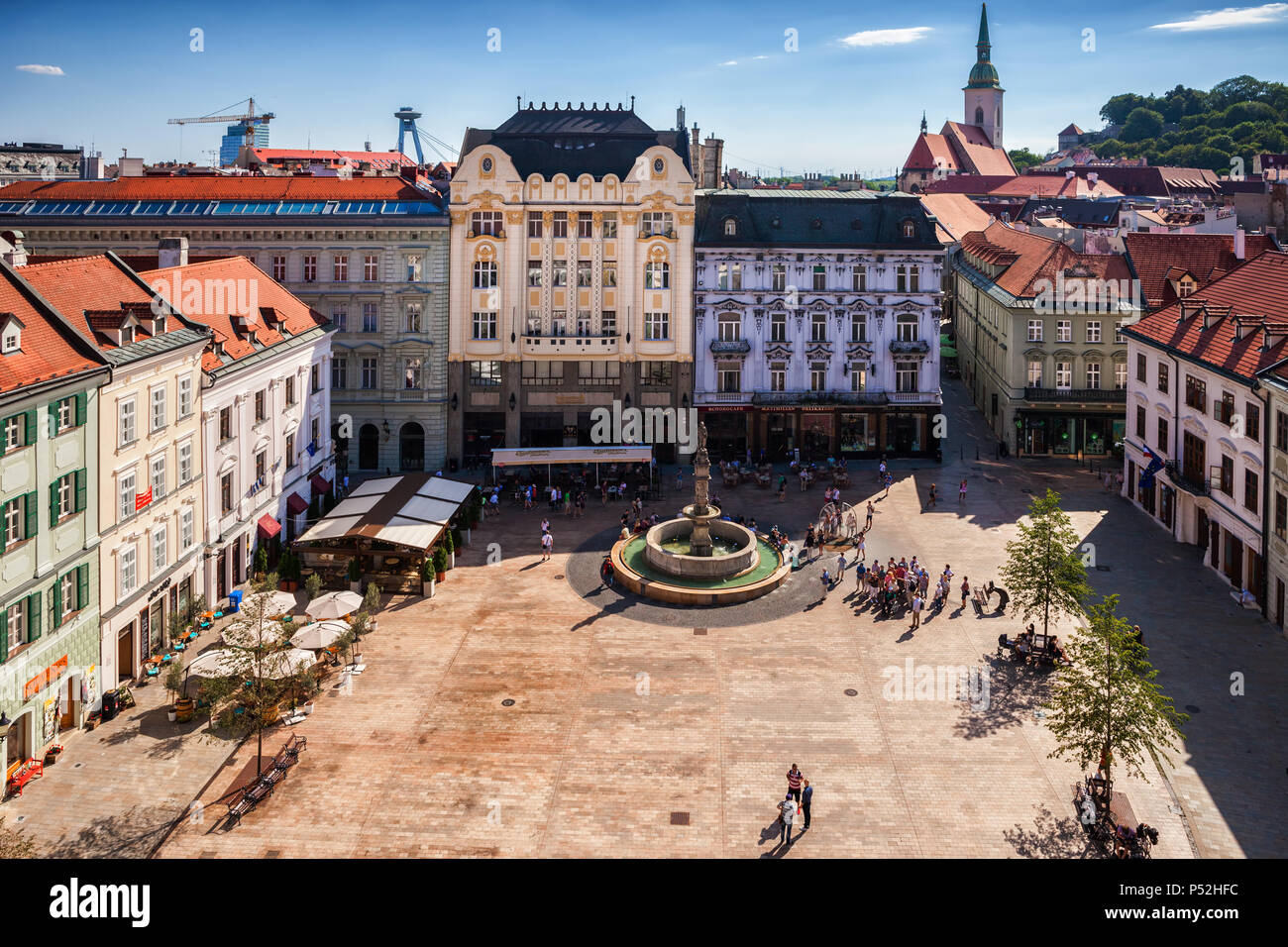 City of Bratislava Old Town Main Market Square (Hlavne namestie) in ...