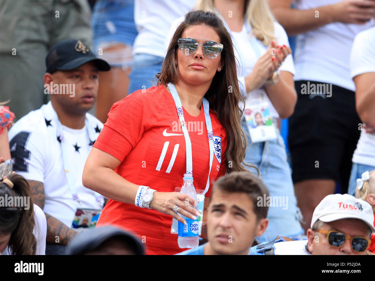Rebekah Vardy, wife of England's Jamie Vardy, in the stands during the ...