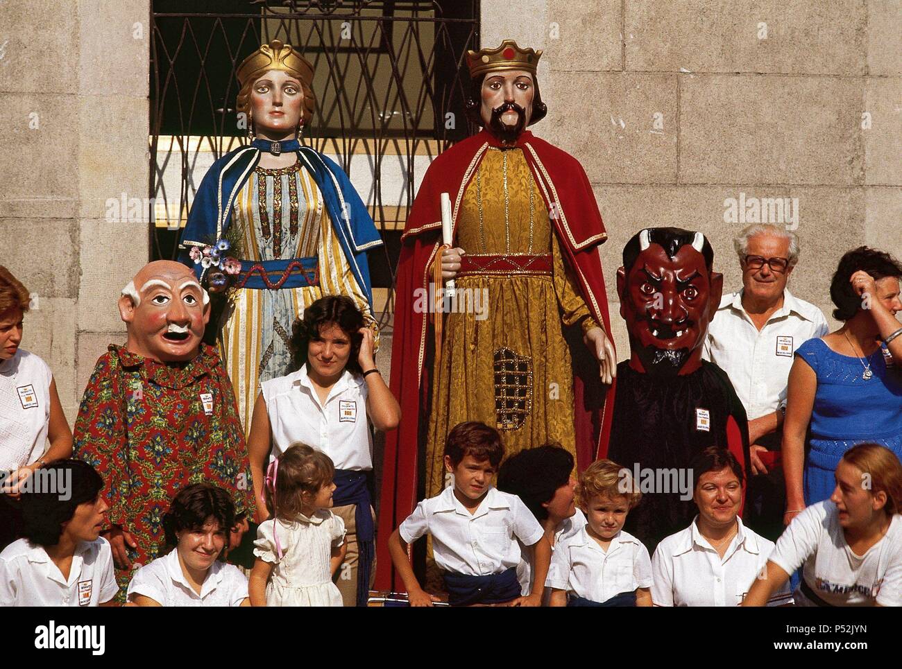 FIESTAS DE LA MERCE. GIGANTES Y CABEZUDOS. BARCELONA. Cataluña Stock ...