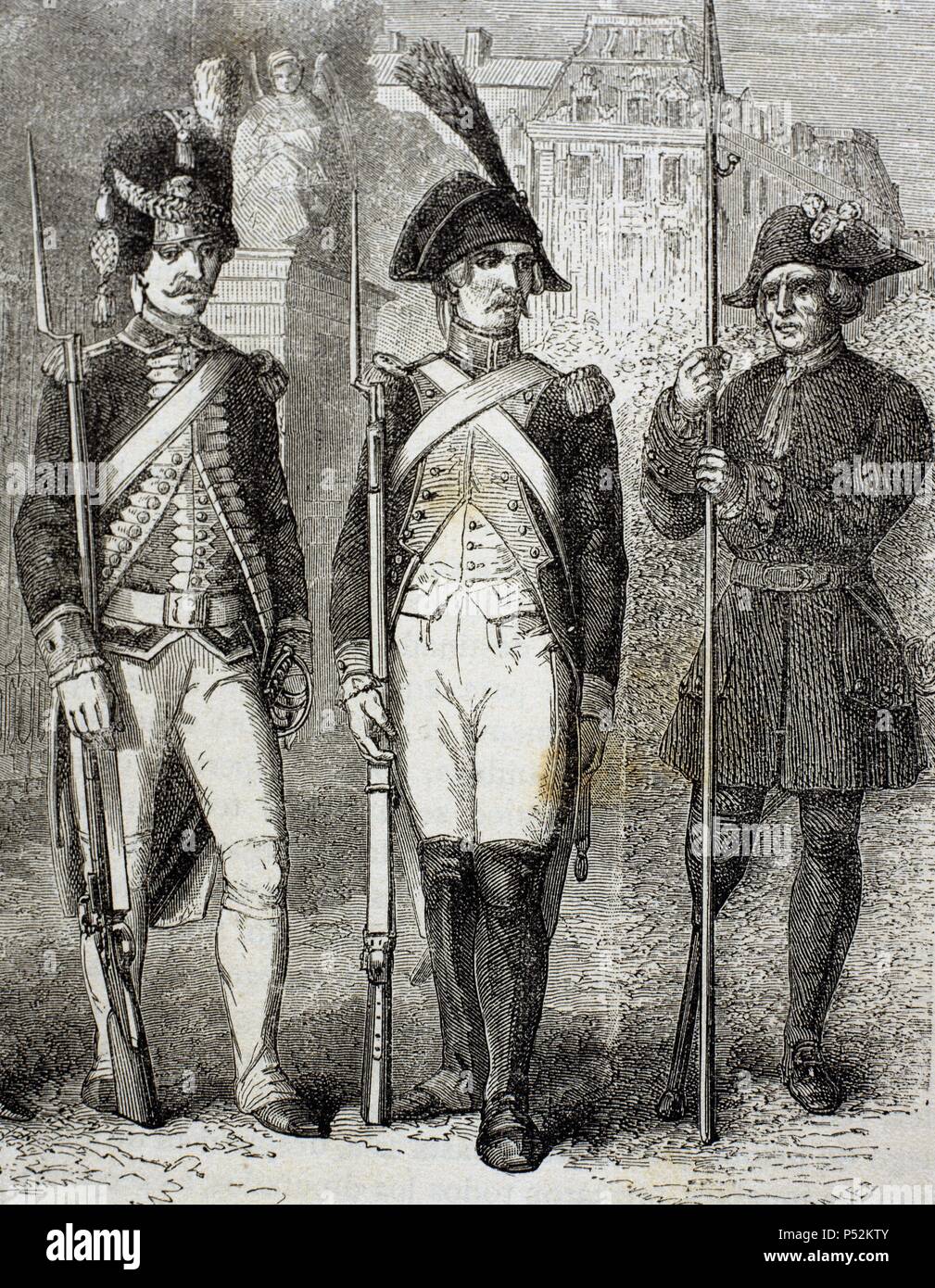 France. Guard of National Convention (center), French Grenadier Guard ...