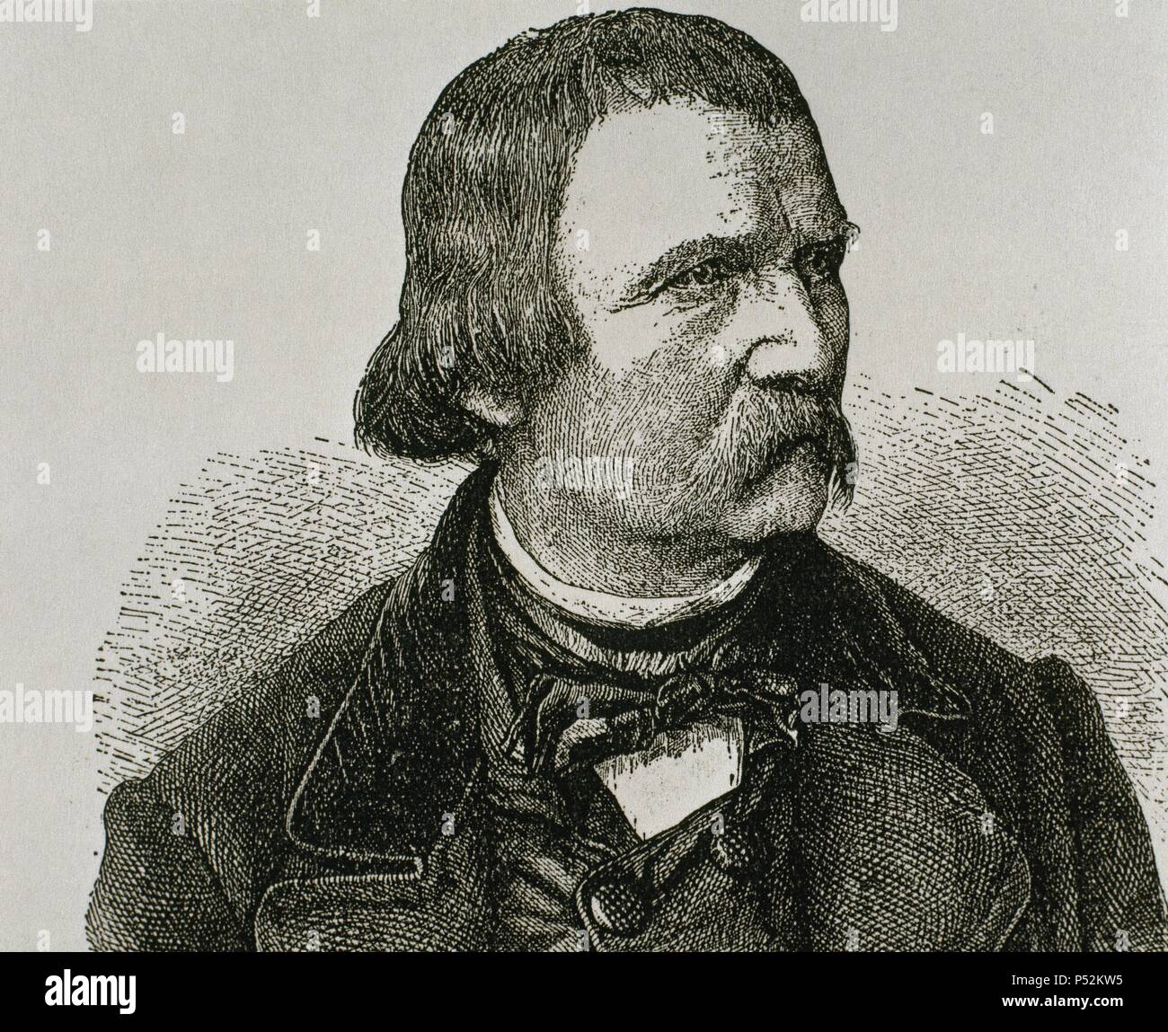 Wilhelm von Kaulbach (1805-1874). German painter. Portrait. EngravingÁ ...