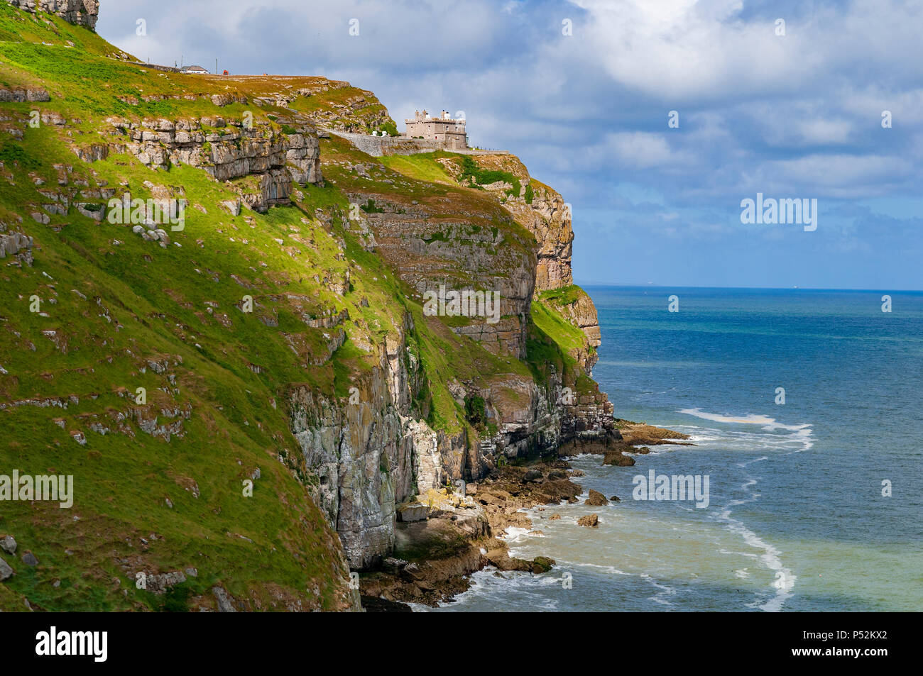 Great Orme lighthouse on cliffs. North Wales Stock Photo - Alamy