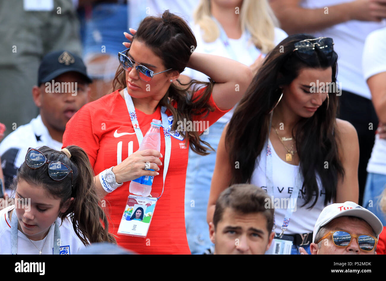 Rebekah Vardy, wife of England's Jamie Vardy, in the stands during the ...