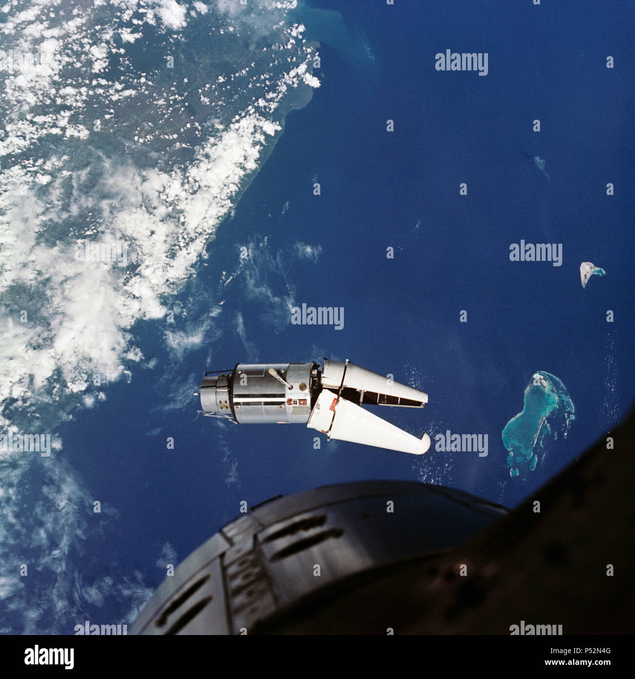 The Augmented Target Docking Adapter (ATDA) as seen from the Gemini-9 ...