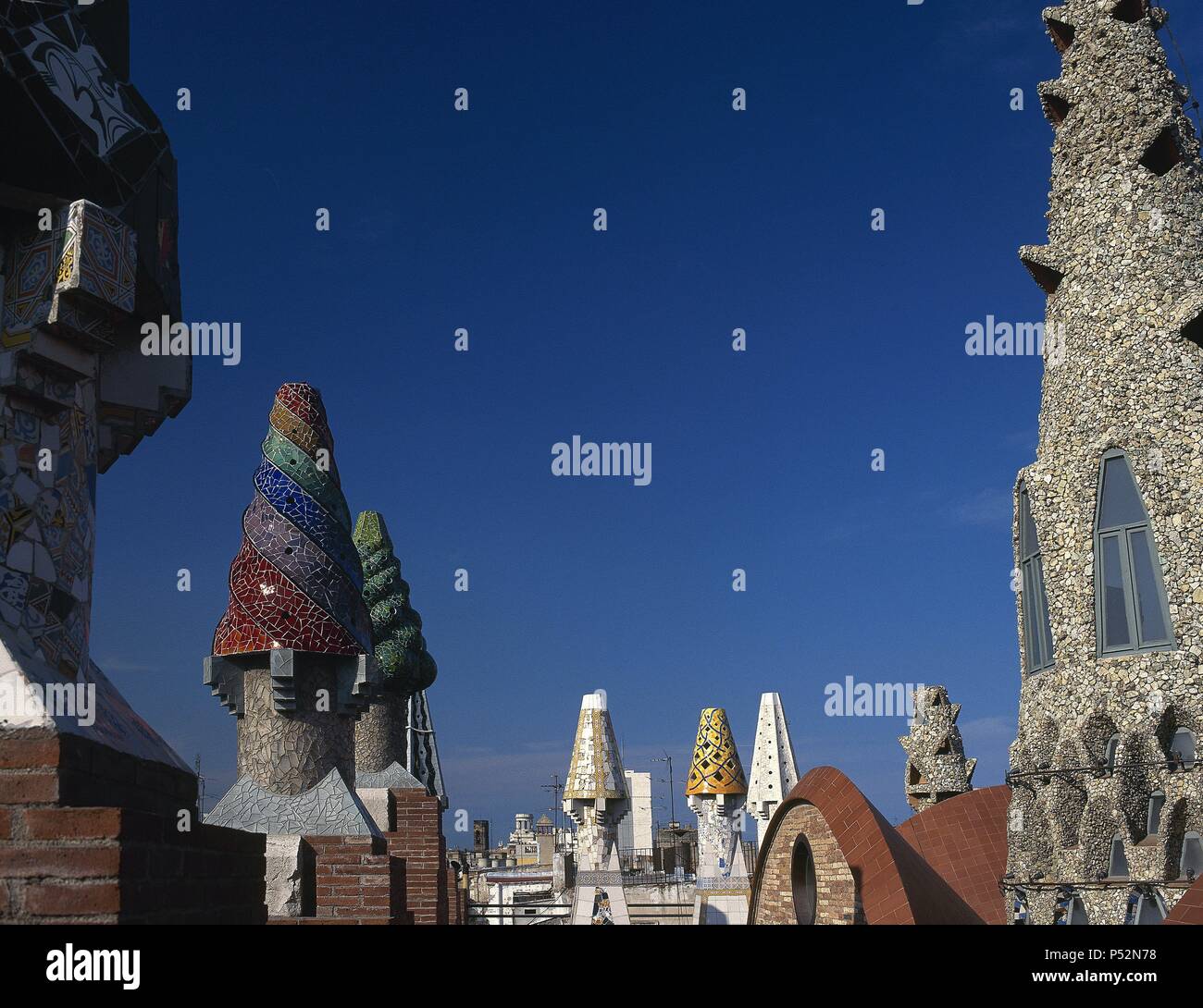 Spain. Barcelona. Guell Palace. 1885-1889. Built by Antoni Gaudi ...