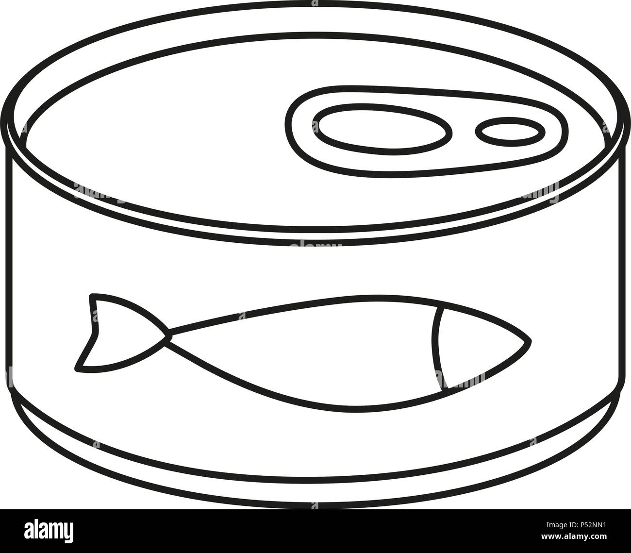 Line art black and white canned fish Stock Vector Image & Art - Alamy
