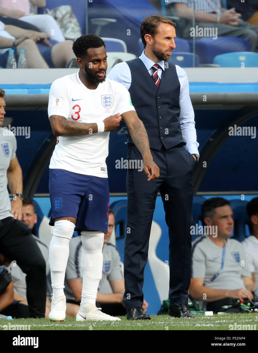 England manager Gareth Southgate (right) and Danny Rose during the FIFA ...