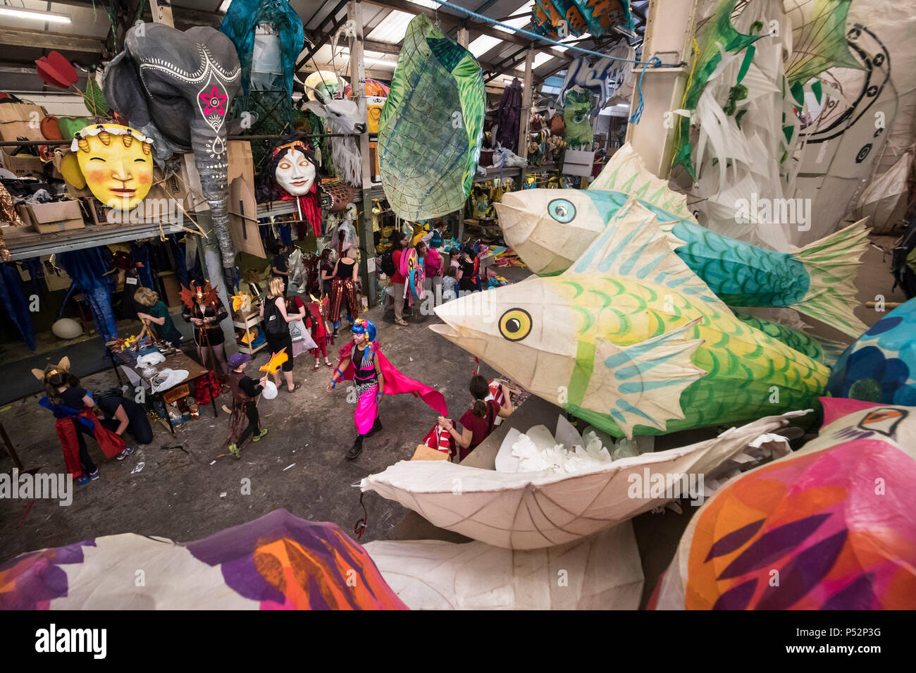 Participants prepare their costumes ahead of the Handmade Parade in ...