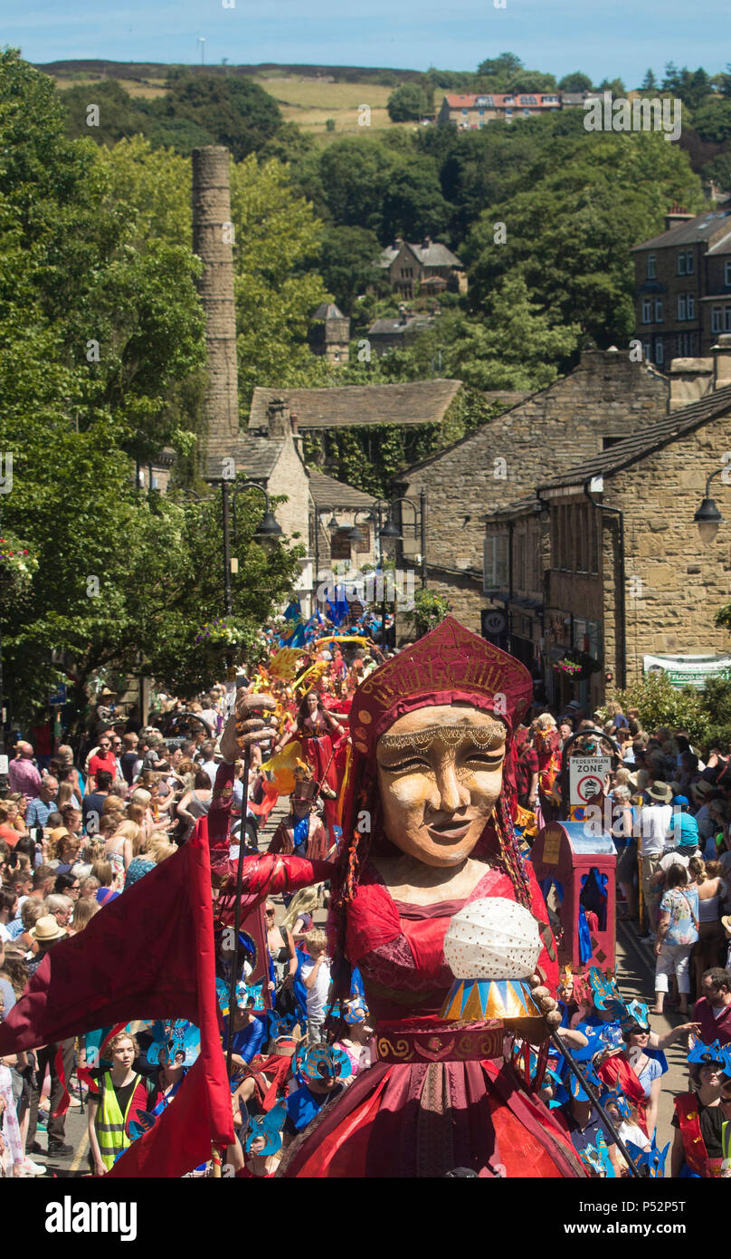 The Handmade Parade makes its ways through Hebden Bridge in Yorkshire ...