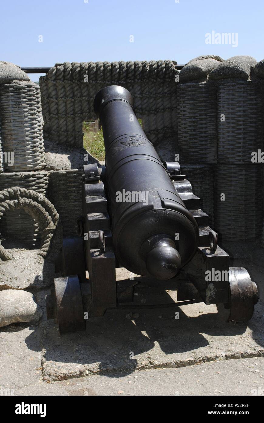 Cannon used to defend the city during the siege of Sevastopol (1854 ...