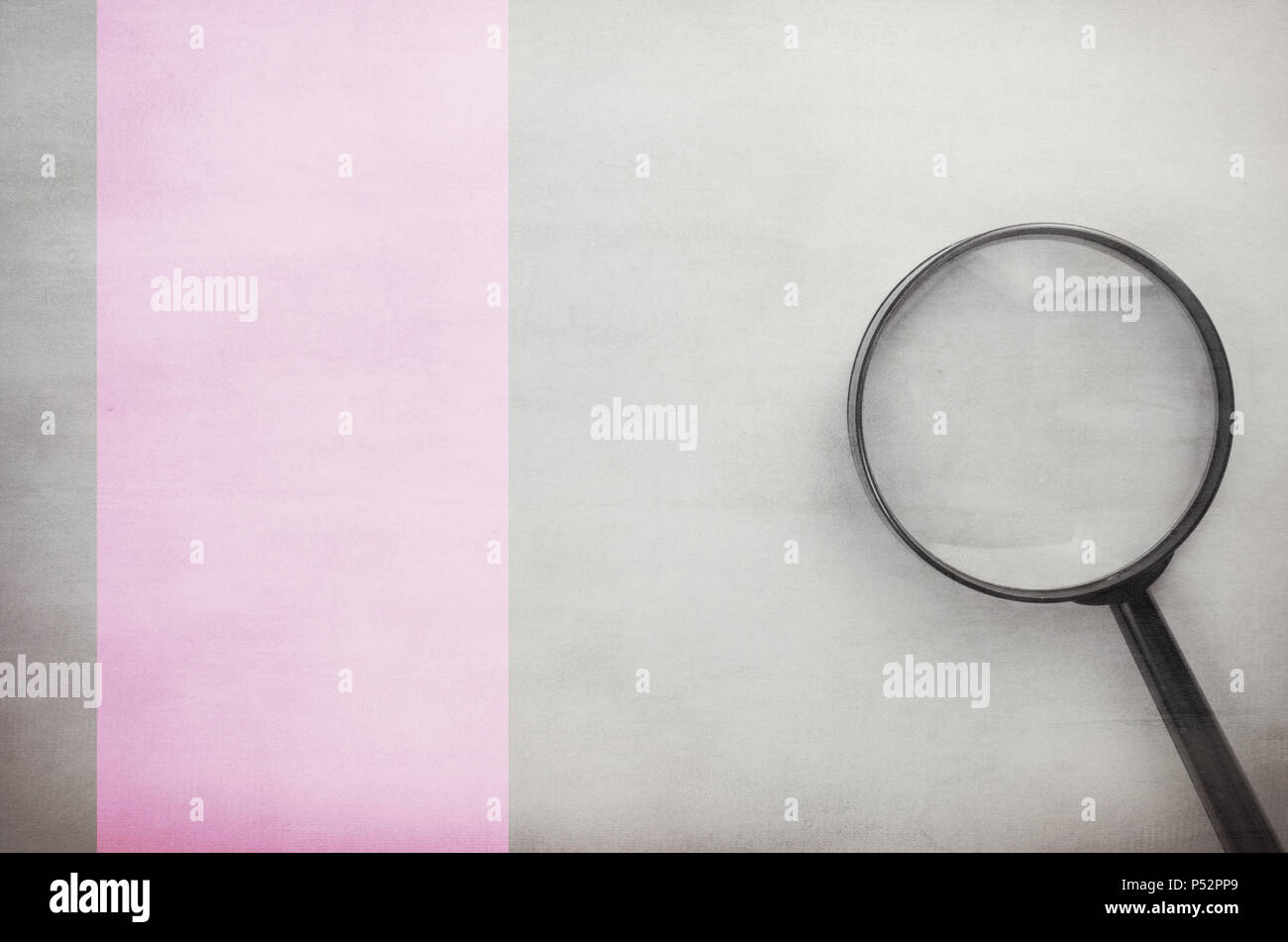 big magnifying glass on a blank surface - directly above view Stock ...