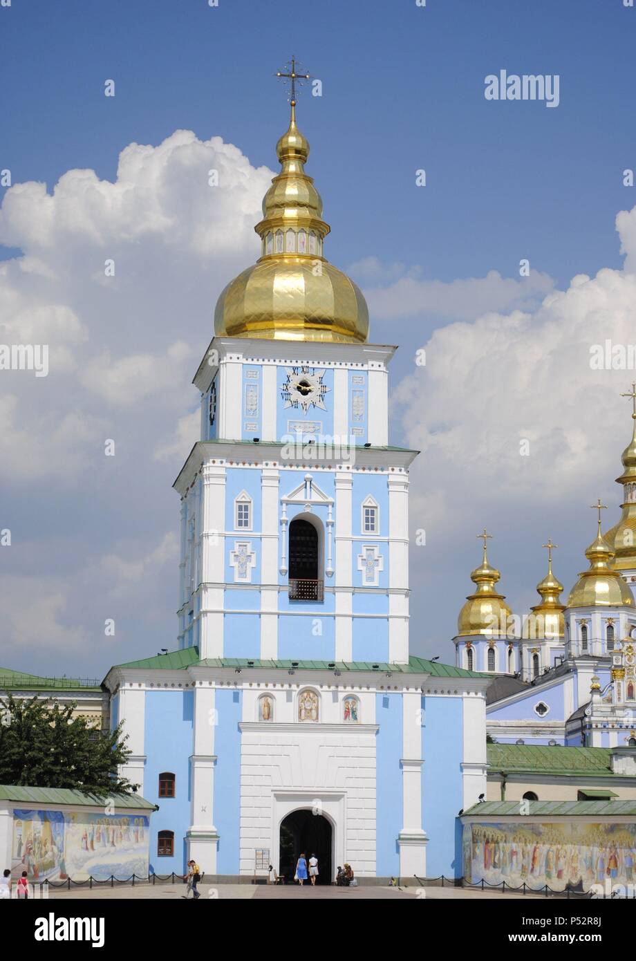 Ukraine. Kiev. St. Michael's Golden-Domed Monastery. The exterior was ...