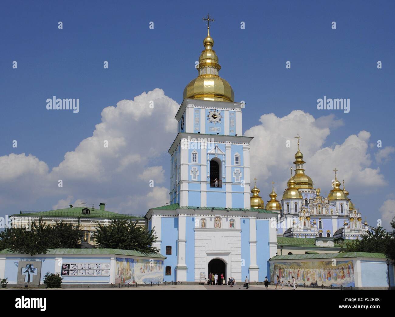 Ukraine. Kiev. St. Michael's Golden-Domed Monastery. The exterior was ...