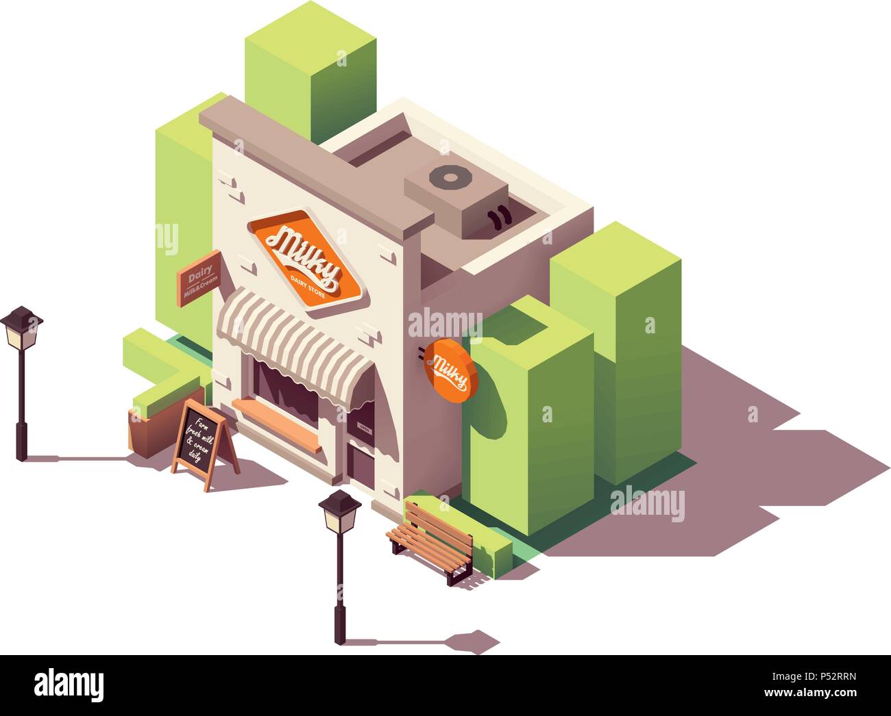 Vector isometric milk shop Stock Vector Image & Art - Alamy