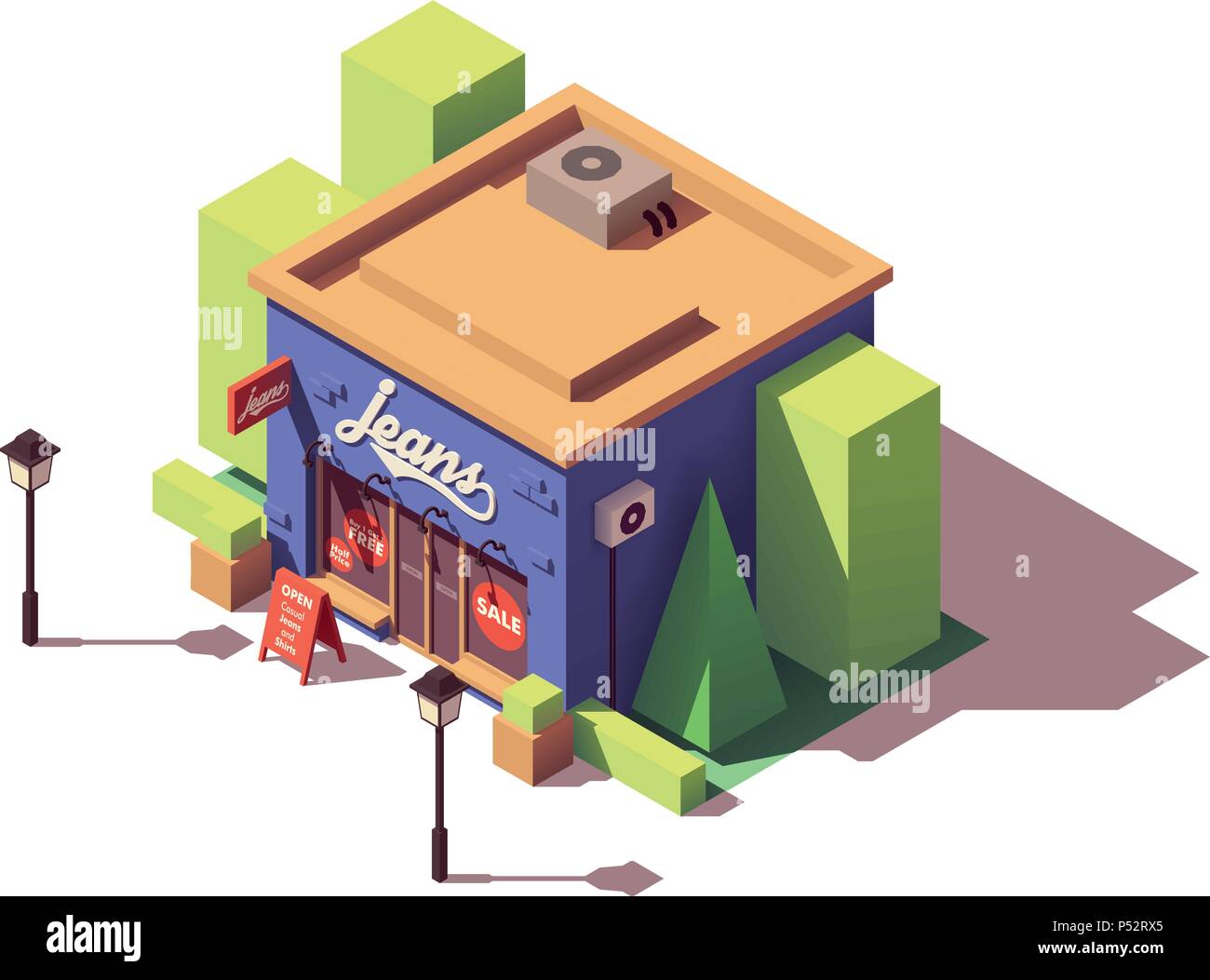 Vector isometric jeans clothes store Stock Vector Image & Art - Alamy