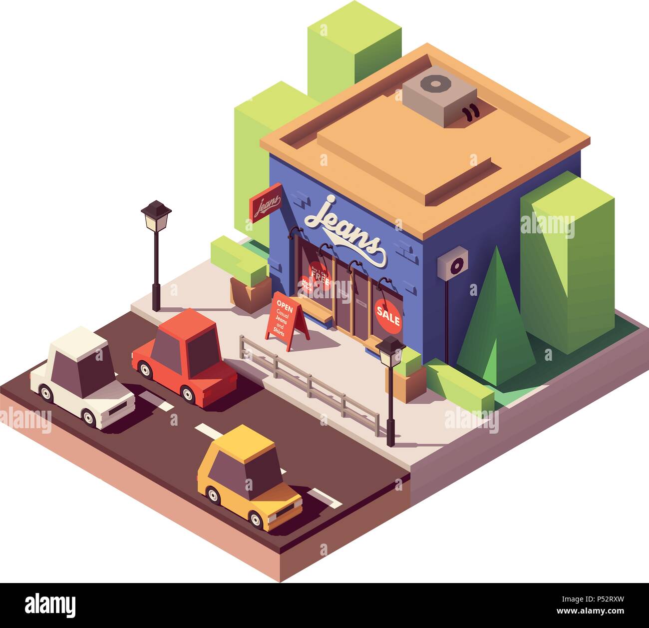 Vector isometric jeans clothes store Stock Vector Image & Art - Alamy