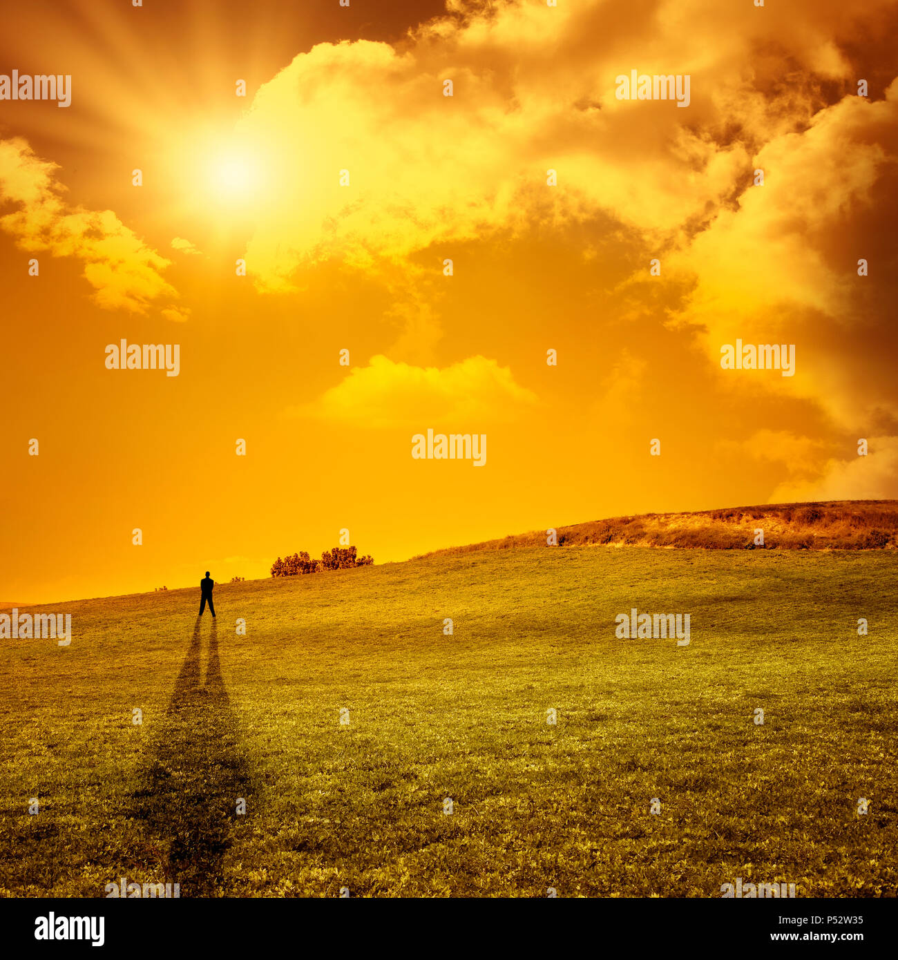 Sunset man shadow hi-res stock photography and images - Alamy