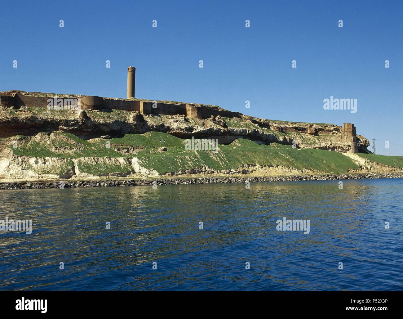 Syria. Qal'at Ja'bar castle on the left bank of Lake Assad. Near Ar ...