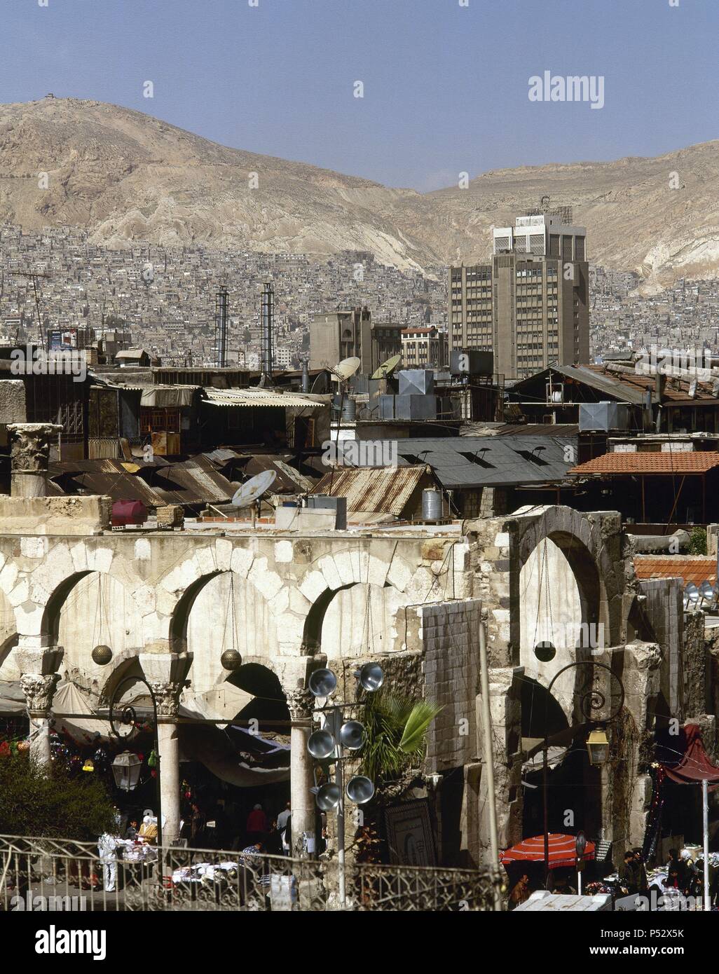 Syria. Damascus. Old city. View. Photo before Syrian Civil War Stock ...