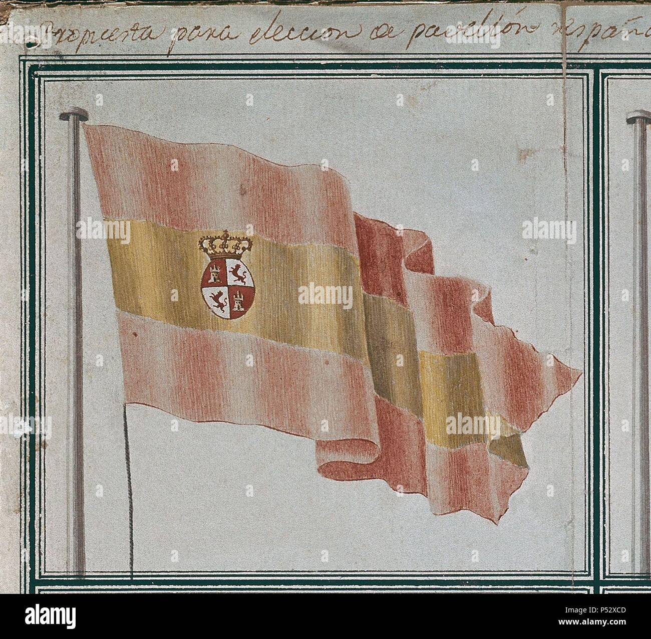 DETALLE DE LA BANDERA ESPAÑOLA ELEGIDA POR EL REY CARLOS III - CONJUNTO ...