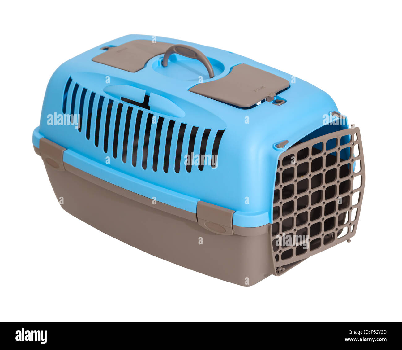 plastic carrying for animals on white isolated background Stock Photo ...