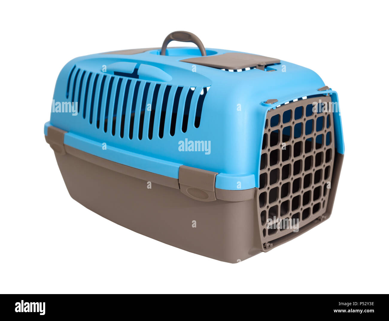 plastic carrying for animals on white isolated background Stock Photo ...