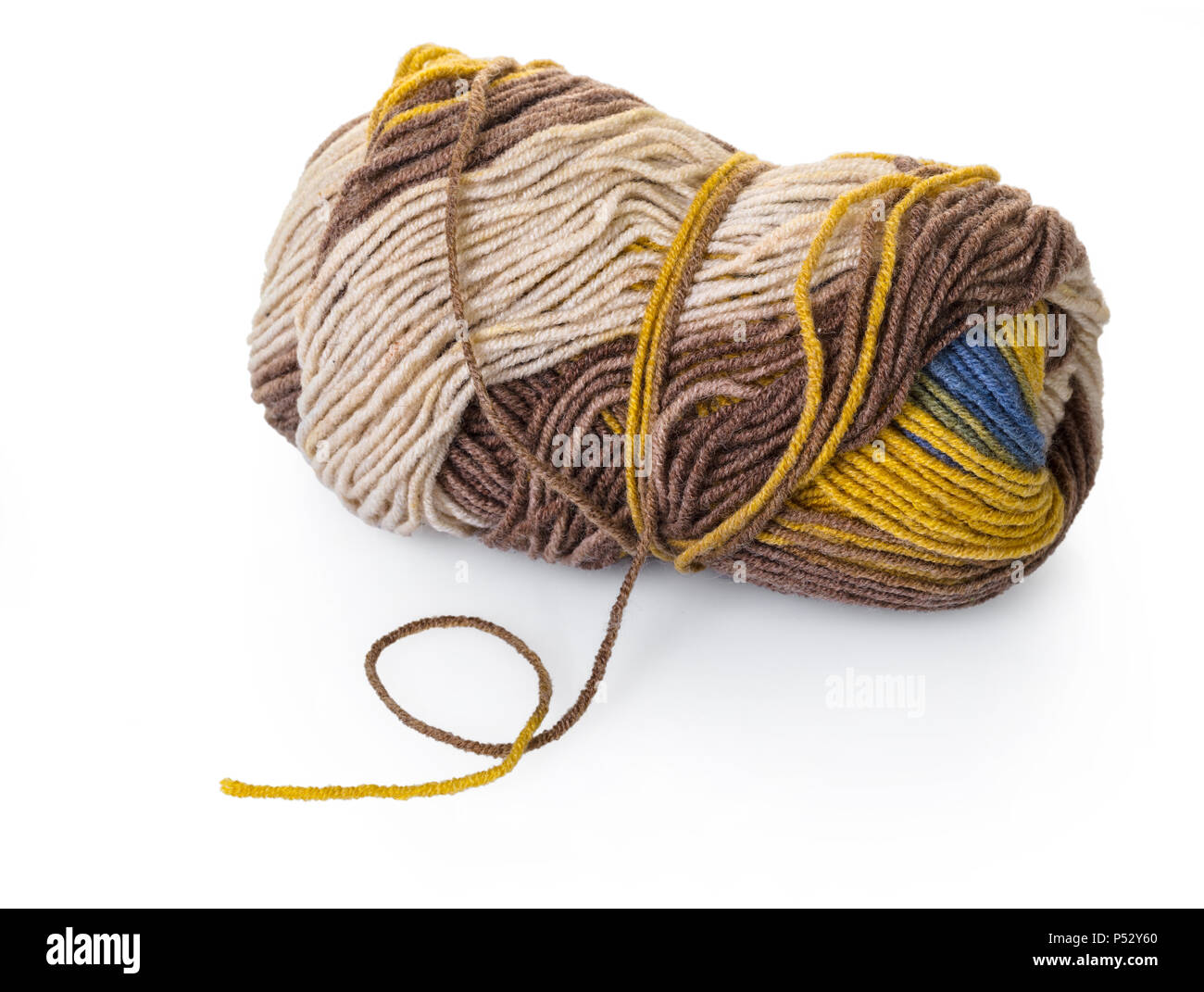 tangle of thread for knitting on white isolated background Stock Photo ...