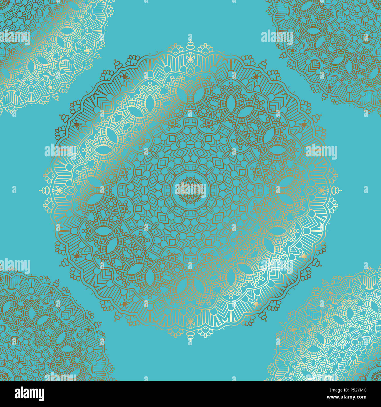 Decorative background with gold mandala pattern Stock Photo - Alamy
