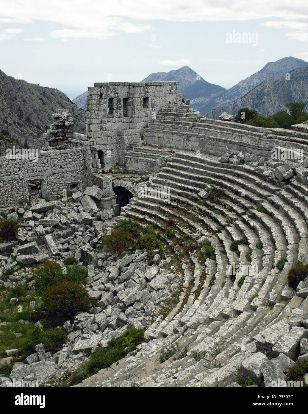 Turkey. Asia Minor. Termessos. Greco-Roman city. Roman Theatre. Cavea ...